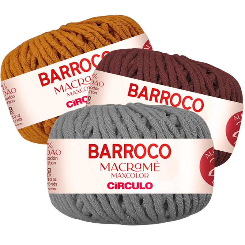 Barbante Barroco Macramê 100% Algodão 24 fios Maxcolor c/400g Círculo