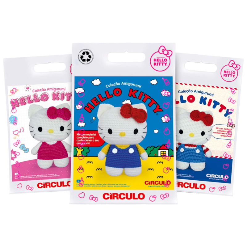 Kit Amigurumi Coleção Hello Kitty Círculo