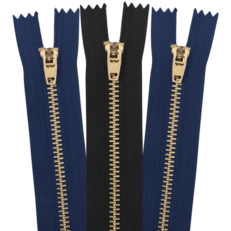 ZIPER FIXO METAL DOURADO NYBC COM 10 CENTÍMETROS - Oeste Aviamentos